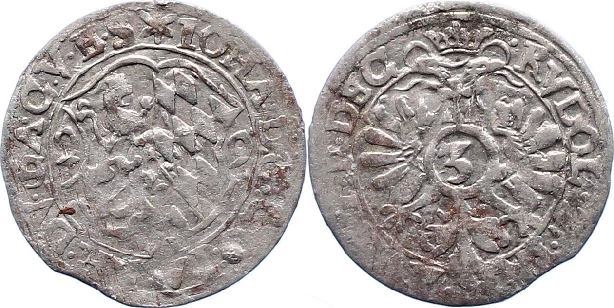 Pfalz-Veldenz 3 Kreuzer 1599 Johann August 1598-1611. Schön - sehr ...