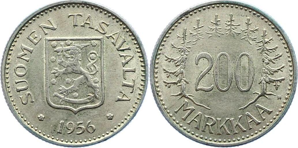 Finnland 200 Markkaa 1956 Republik 1917-2025. Vorzüglich | MA-Shops