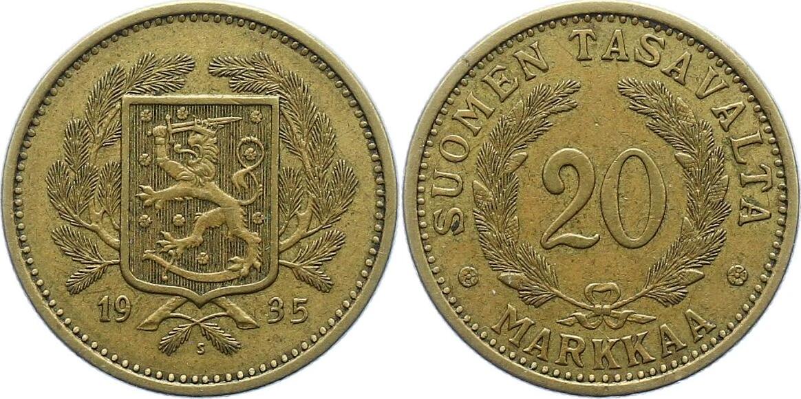 Finnland 20 Markkaa 1935 Republik 1917-2025. Sehr schön + | MA-Shops