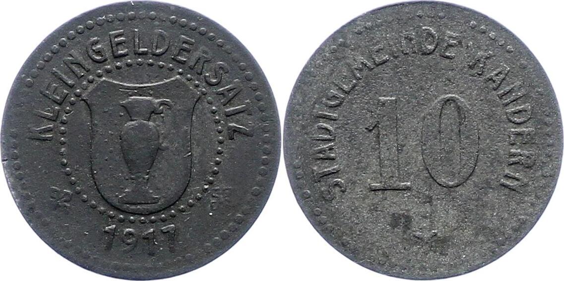 Kandern, Baden 10 Pfennig 1917 Stadt. Sehr schön | MA-Shops