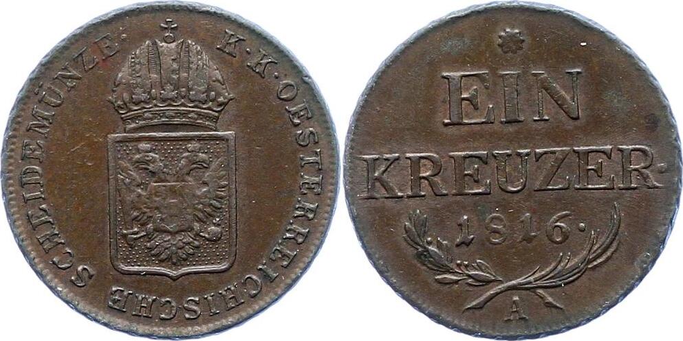 Haus Habsburg Kreuzer 1816 A Franz II.(I.) 1792-1835. Vorzüglich | MA-Shops