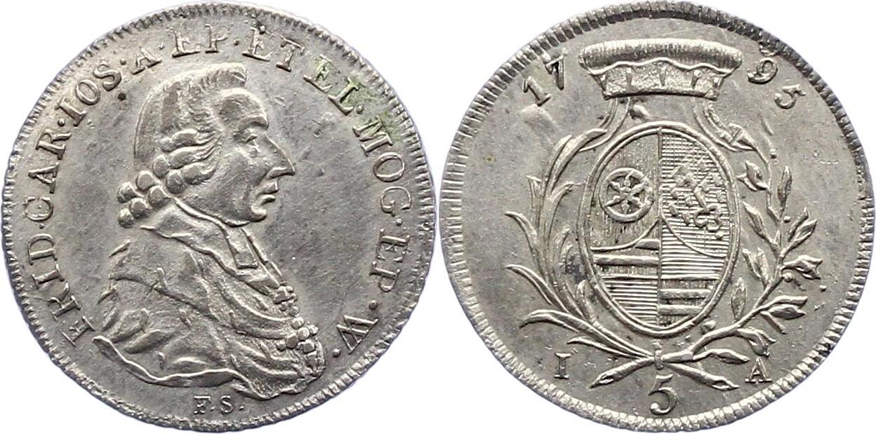 Mainz-Erzbistum 5 Kreuzer 1795 IA Friedrich Karl Joseph 1774-1802 ...
