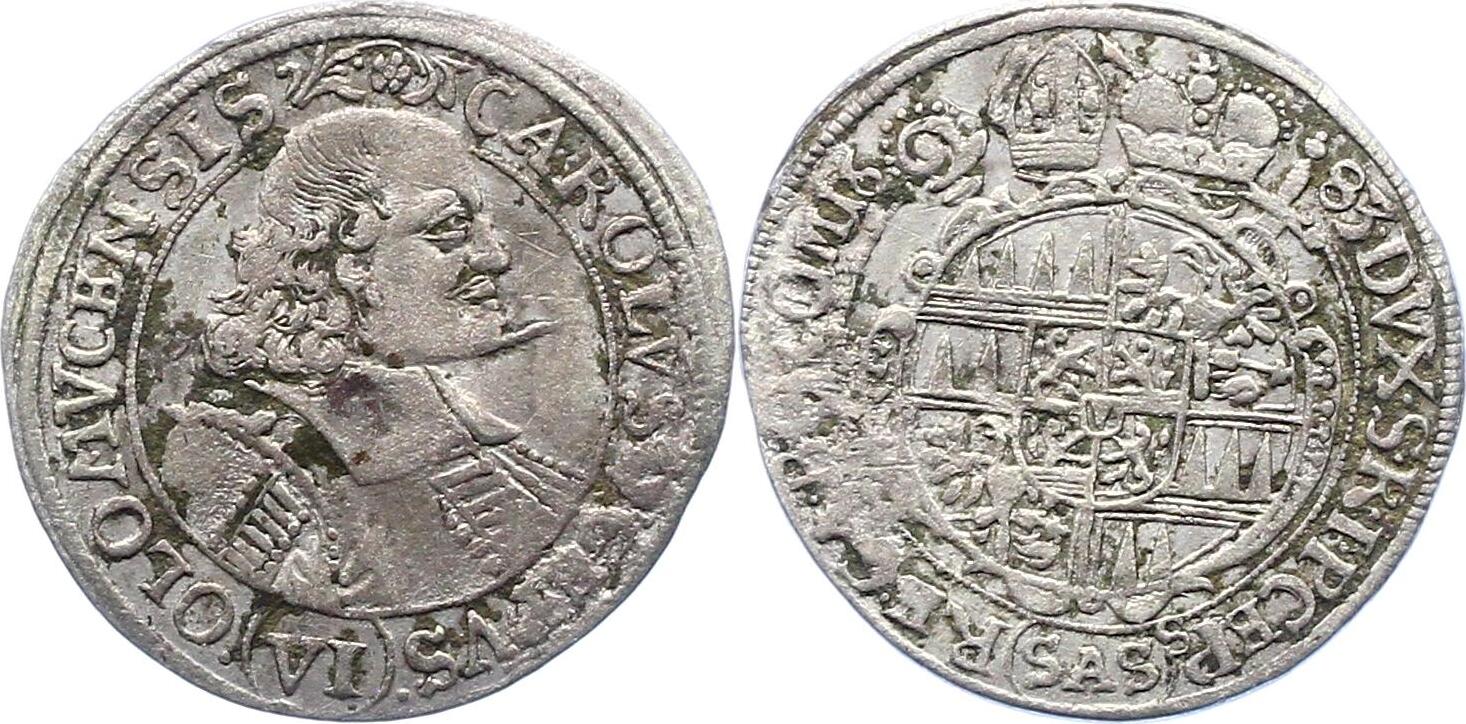 Tschechien-Olmütz 6 Kreuzer 1683 Karl II. von Liechtenstein 1664-1695. Sehr schön | MA-Shops