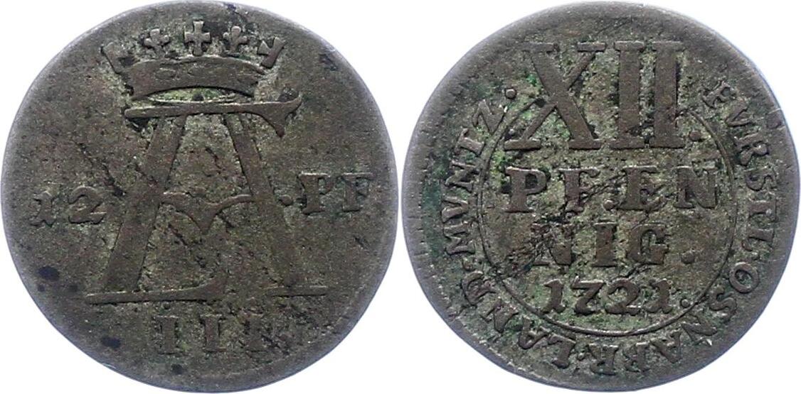 Osnabrück-Bistum 12 Pfennig 1721 Ernst August II. von York 1716-1728 ...