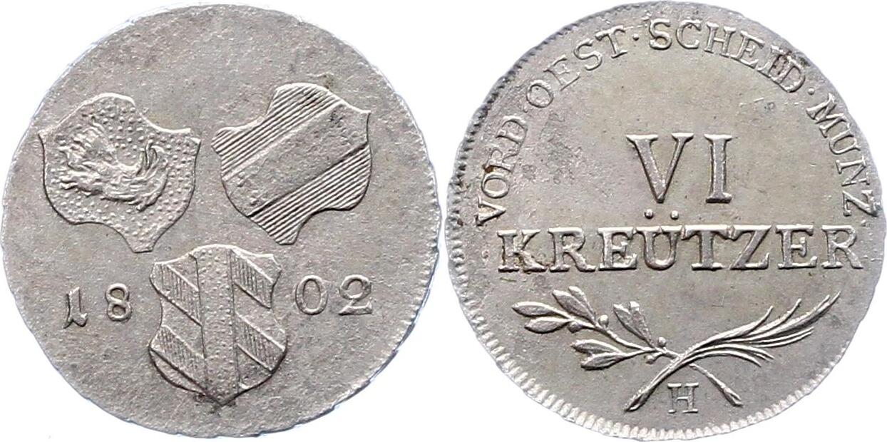 Haus Habsburg 6 Kreuzer 1802 H Franz II.(I.) 1792-1835. Winz. Schrötlingsfehler, sehr schön ...