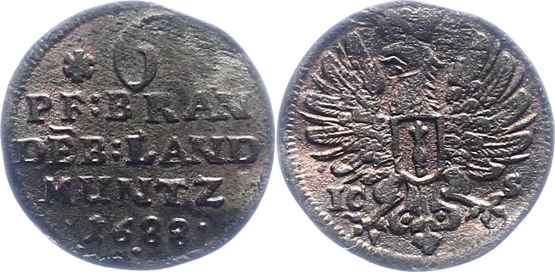Brandenburg-Preußen 6 Pfennig 1688 Friedrich Wilhelm 1640-1688. Sehr ...