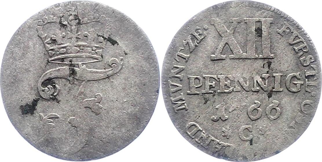 Osnabrück-Bistum 12 Pfennig 1766 C Friedrich von York 1764-1803. Schön ...