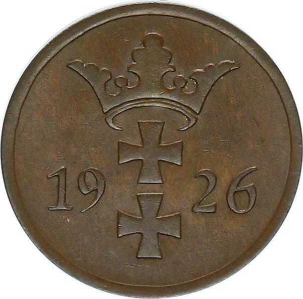 Danzig, Freie Stadt 2 Pfennig 1926 (A) Wappen von Danzig vorzüglich ...
