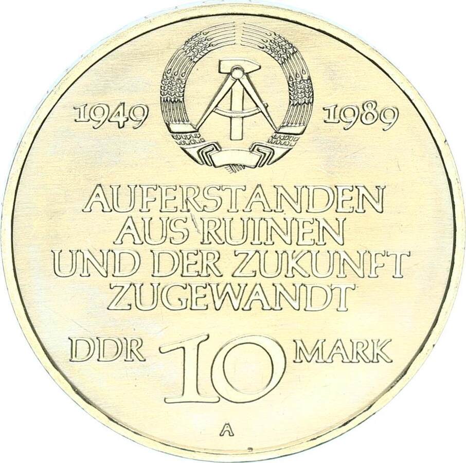 10 Mark 1989 A Gedenkmünze 40 Jahre DDR prägefrisch, stempelglanz | MA ...