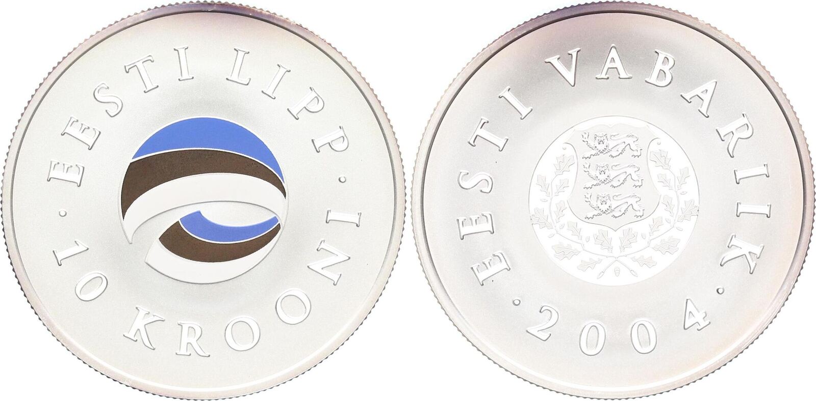 Estland 10 Krooni 2004 Gedenkmünze Eesti Lipp Flag of Estonia Polierte ...