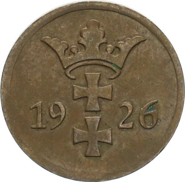 Danzig, Freie Stadt 2 Pfennig 1926 (A) Wappen von Danzig vorzüglich ...