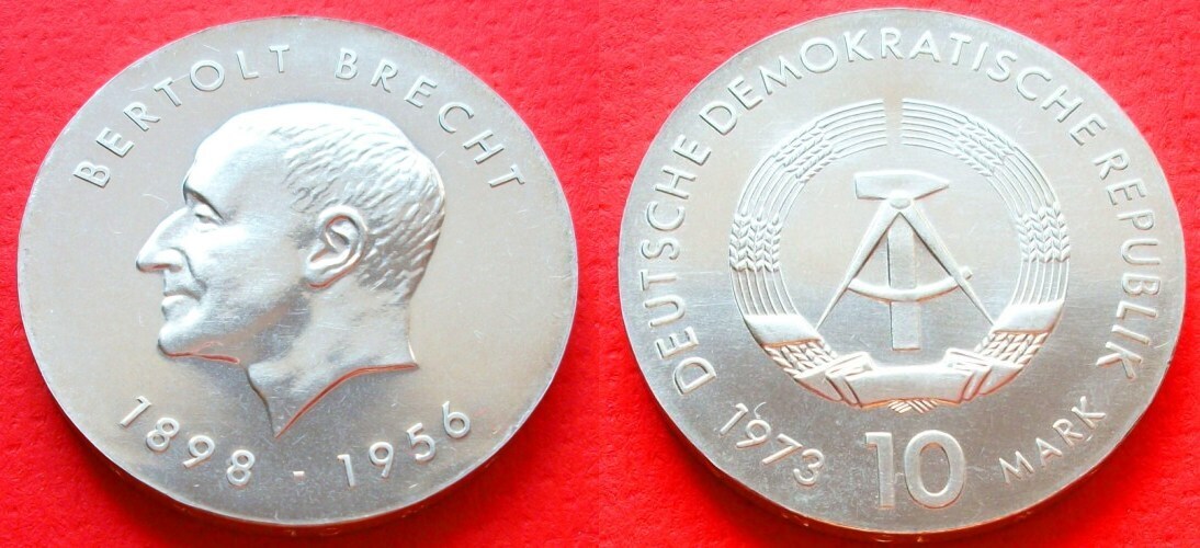 DDR 10 Mark 1973 Bertolt Brecht Stempelglanz | MA-Shops