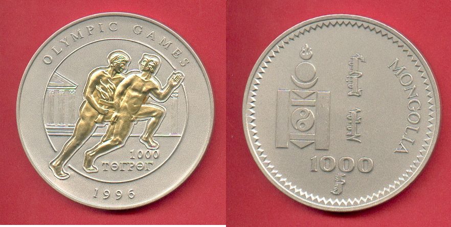 Mongolei 1000 Tugrik Olympiade 1996 Atlanta - Antike Läufer - Gold ...