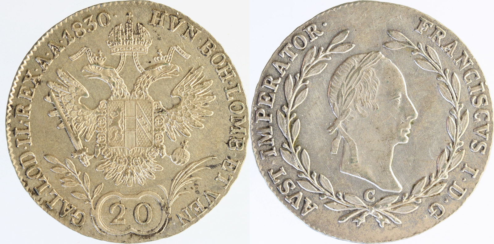 RDR Österreich 20 Kreuzer 1830 C Franz 2. pf +/- | MA-Shops