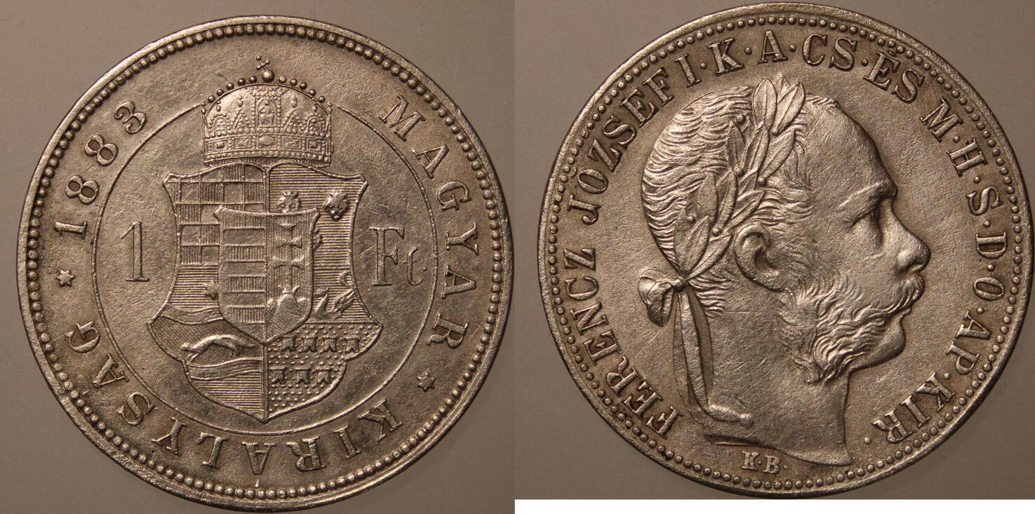 Österreich 1 FORINT 1883 KB Kaiser Franz Josef 1. (1848-1916) ss vzgl +/- | MA-Shops