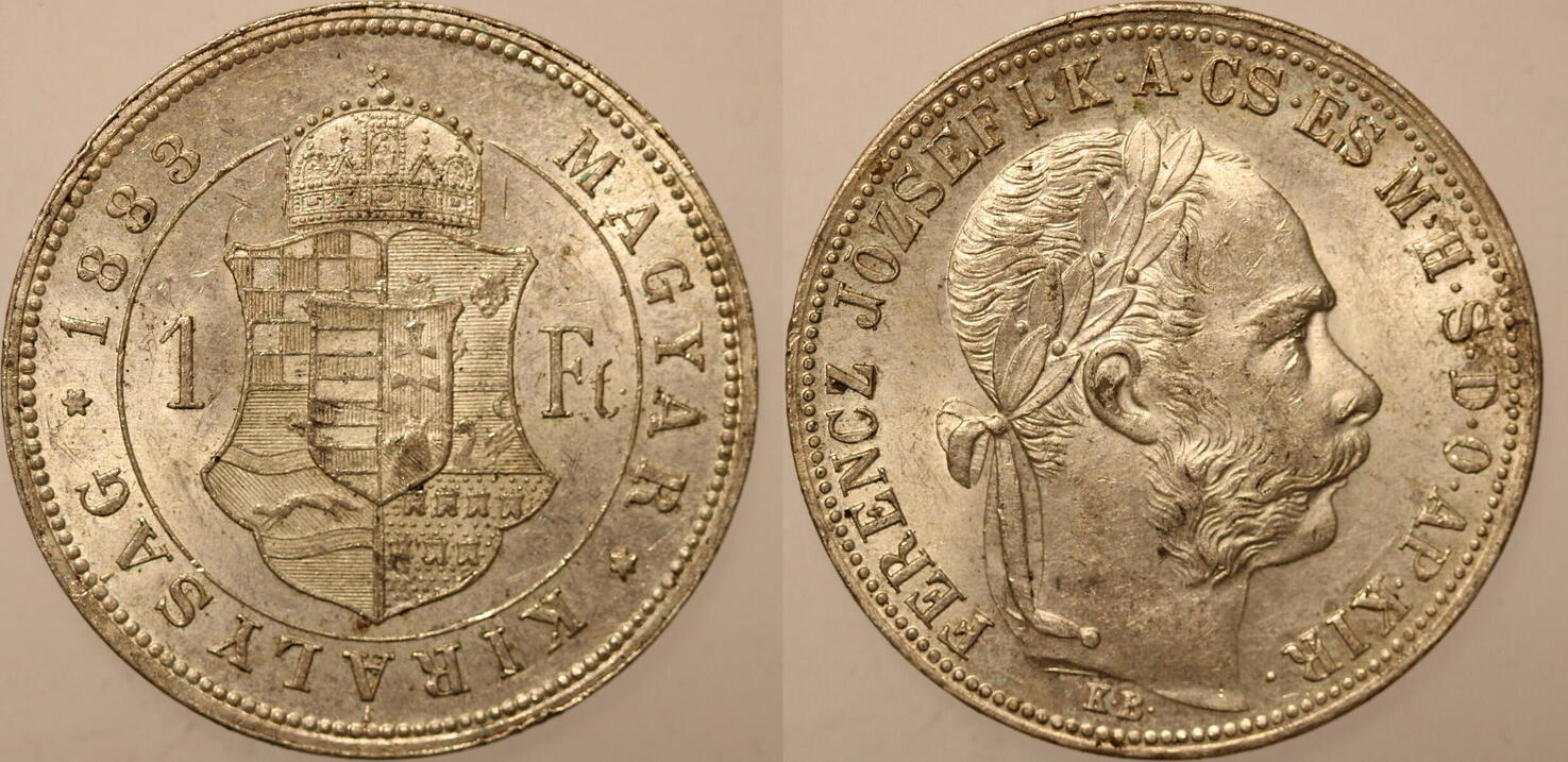 Österreich Ungarn 1 FORINT 1883 KB Franz Josef 1848-1916 KREMNITZ vzgl prf +/- patina | MA-Shops