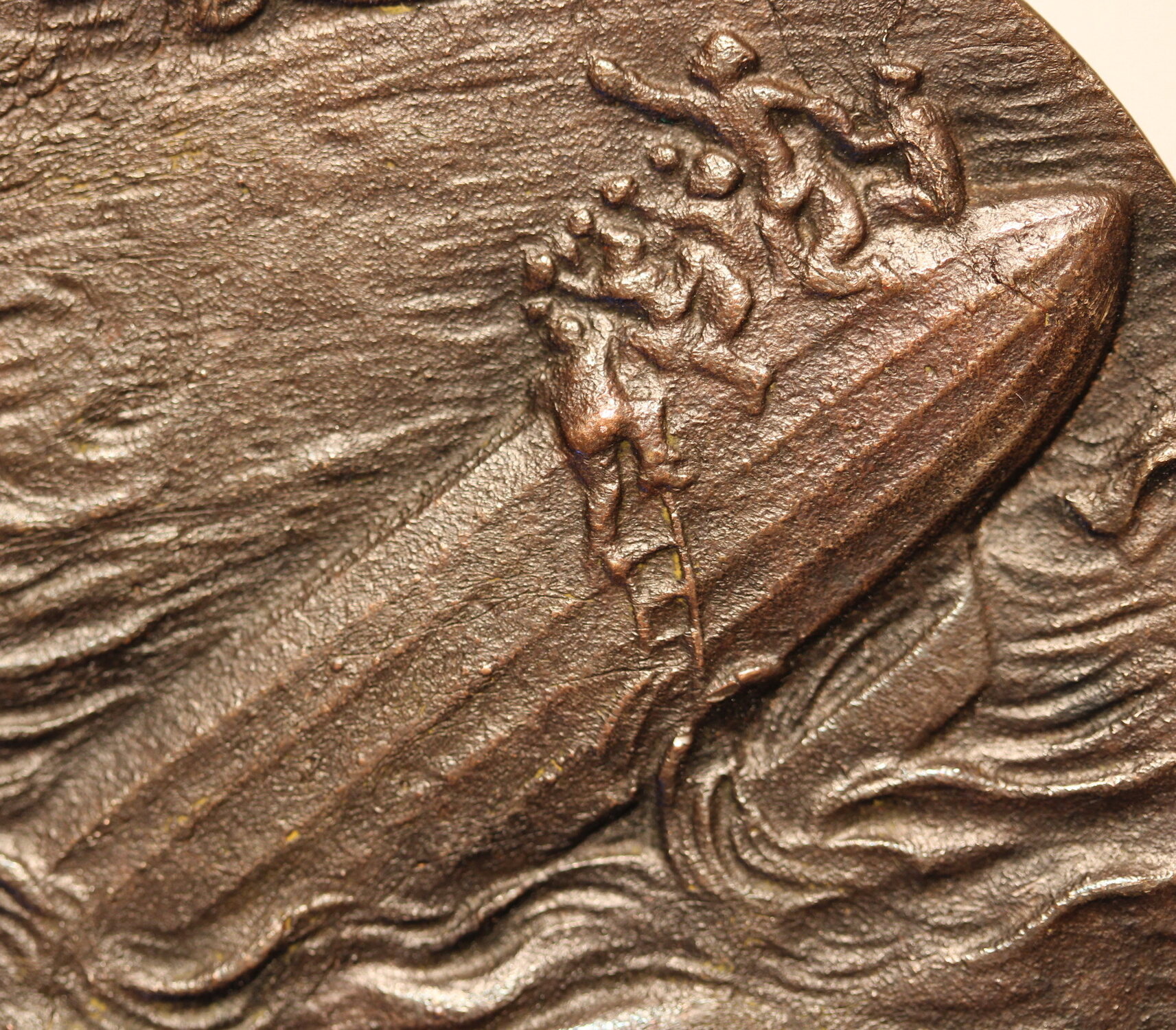 Deutschland Bronzegussmedaille 1916 GOETZ auf den Absturz des Zeppelins ...