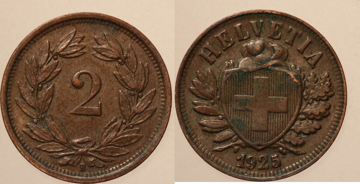 Schweiz 2 Rappen 1925 B vz +/- | MA-Shops