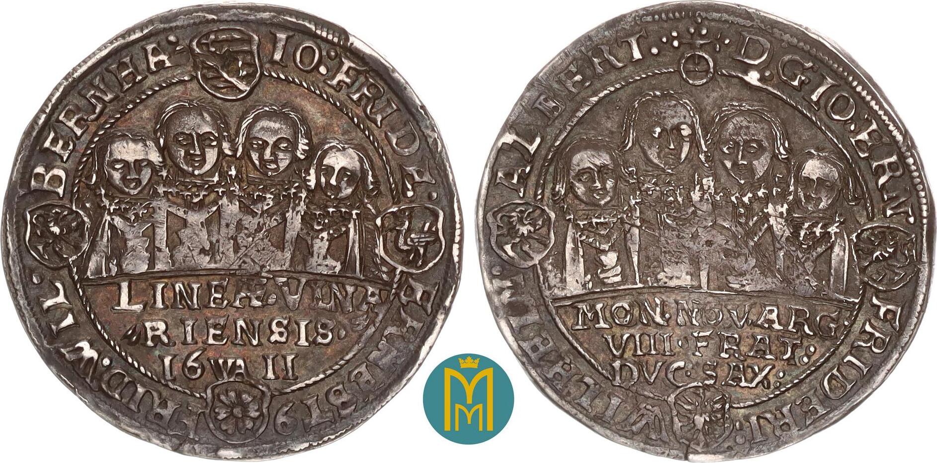 Sachsen-Weimar. 1/4 Taler 1611 Johann Ernst und seine sieben Brüder ...