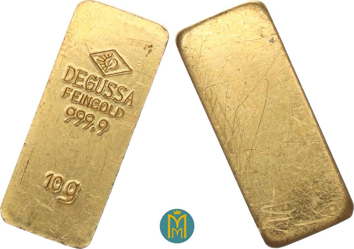 Deutschland / BRD 10g Goldbarren Degussagoldbarren, alte Form. sehr ...