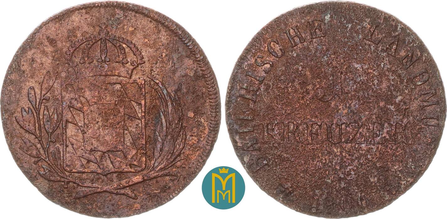 Bayern, für Tirol 1 Kreuzer 1806 Maximilian I. Joseph 1806-1825. gering ...
