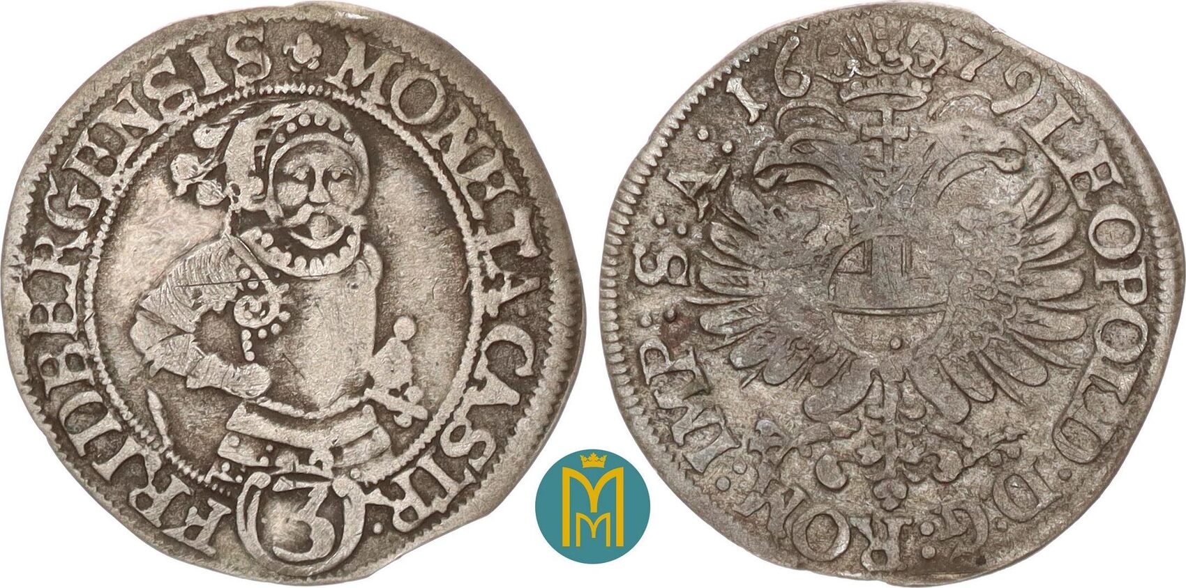 Friedberg, Reichsburg 3 Kreuzer 1679 Hans Eitel Diede I. zum ...