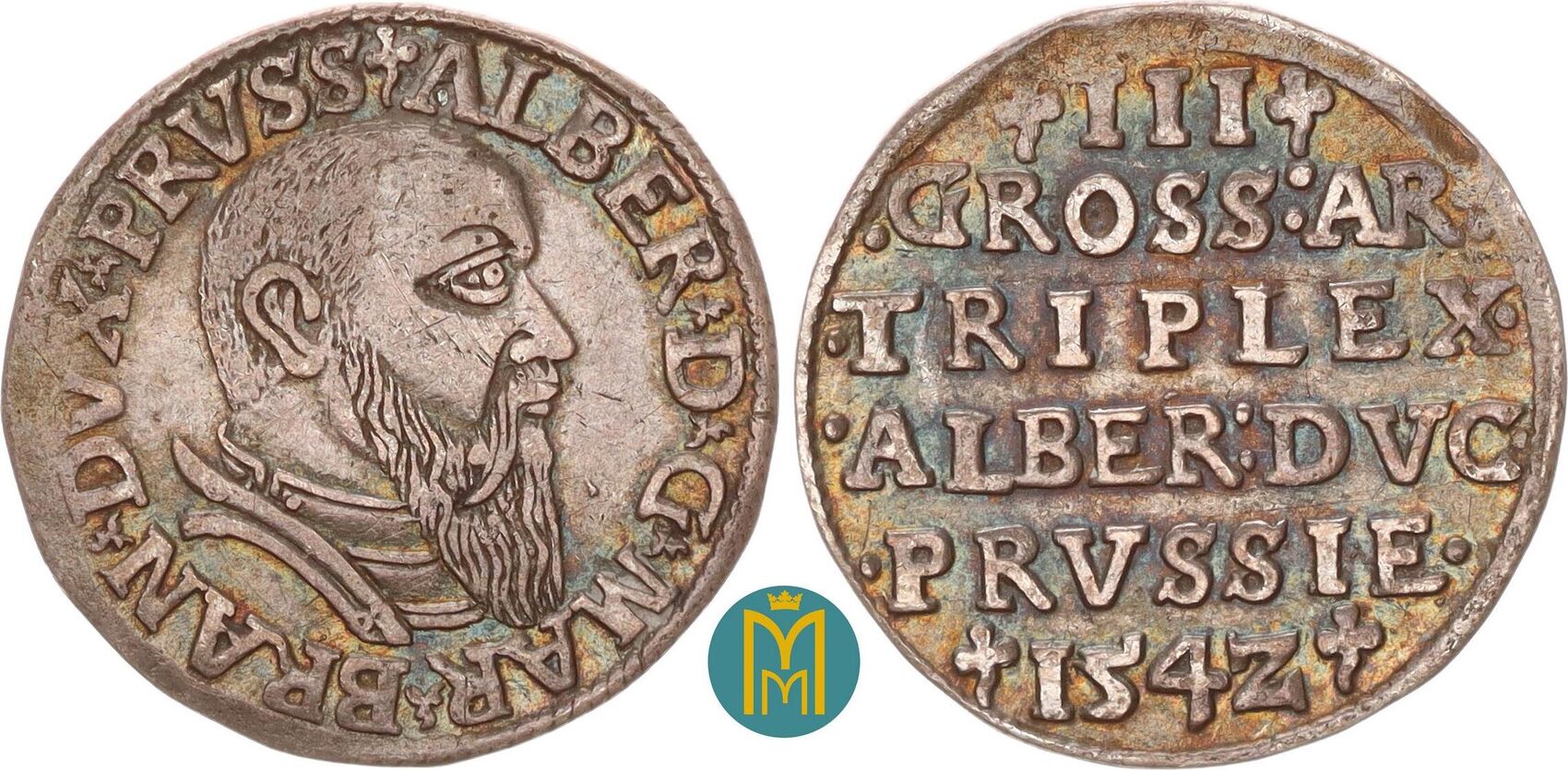 Brandenburg, Herzogtum (Ostpreussen) 3 Gröscher 1542 Albrecht von ...