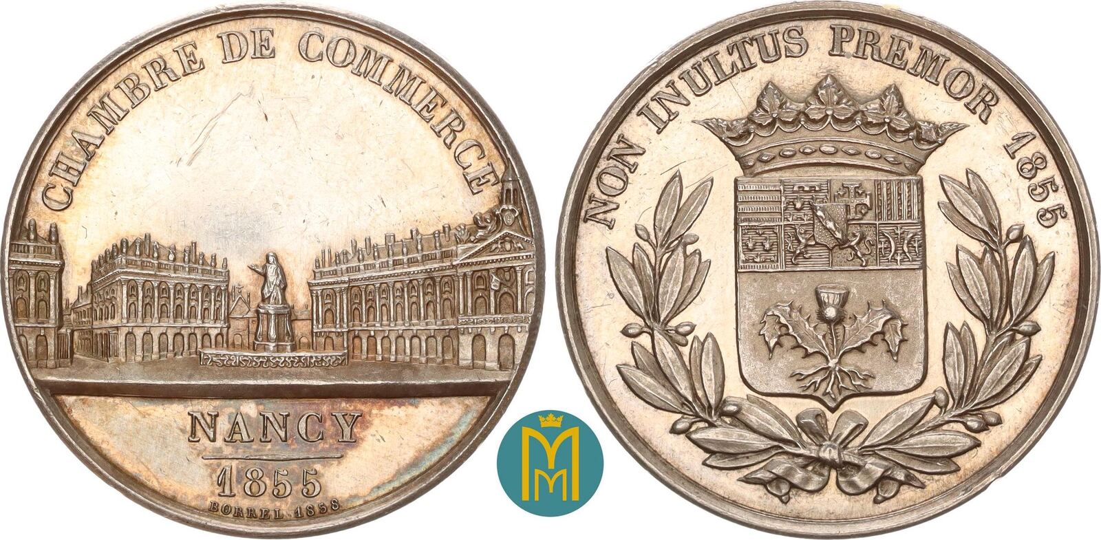 Frankreich / Nancy. Silbermedaille von Borrel. 1858 Auf die ...