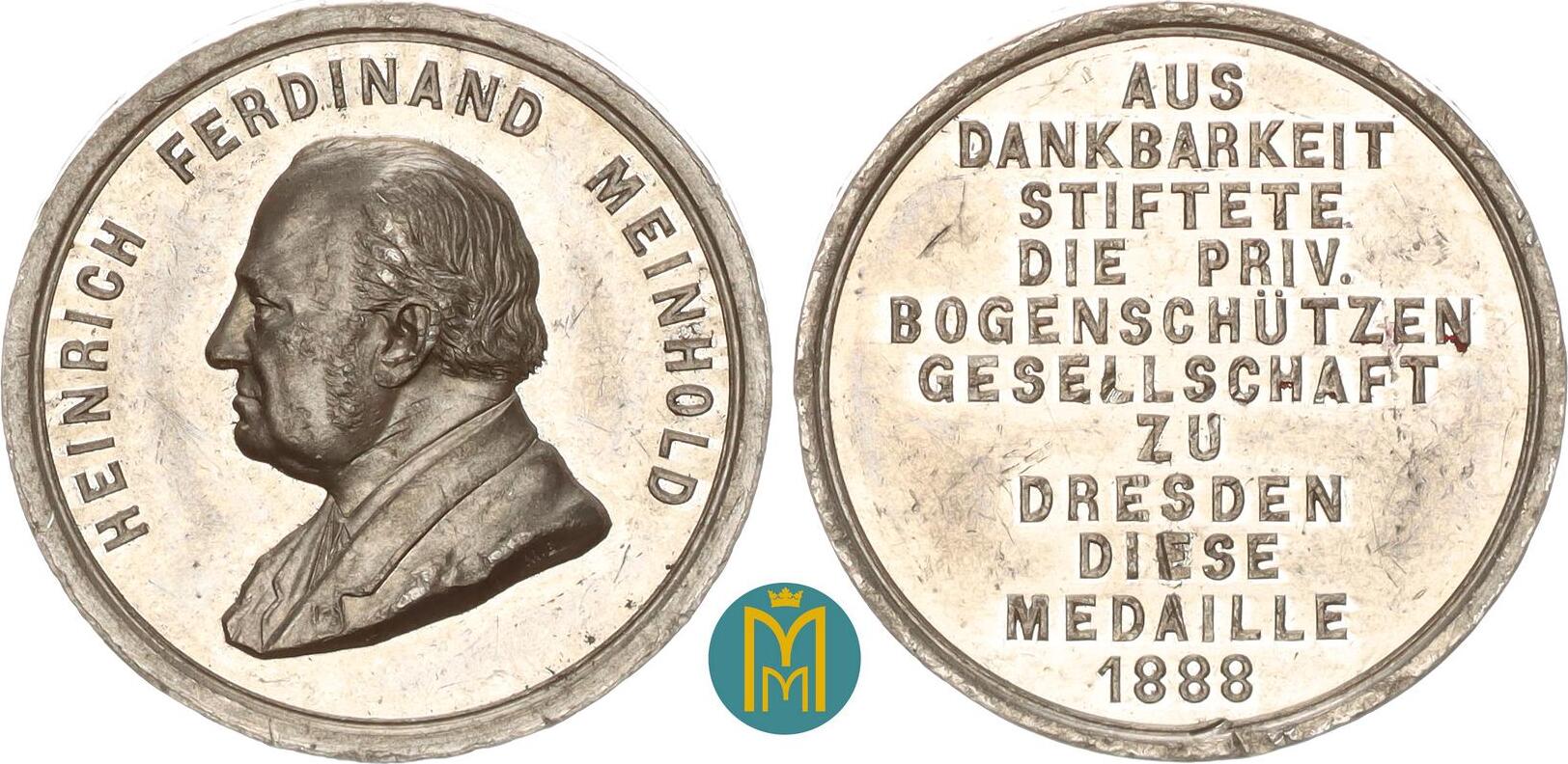 Sachsen / Dresden. Zinnmedaille von Barduleck. 1888 Auf Ferdinand ...