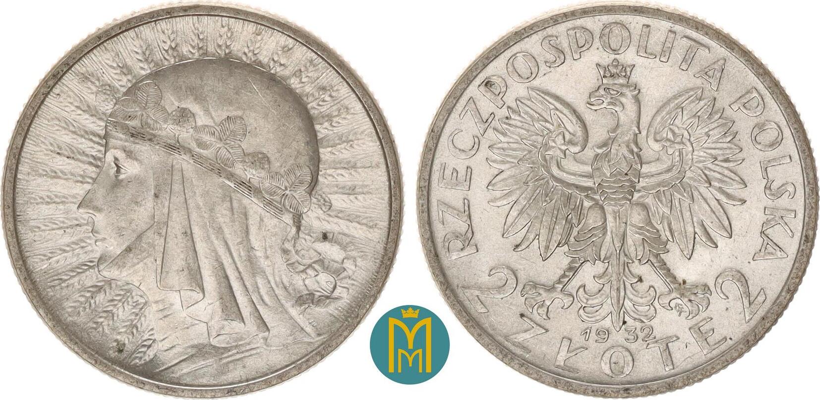 Polen 2 Zloty 1932 Königin Jadwiga vorzüglich | MA-Shops