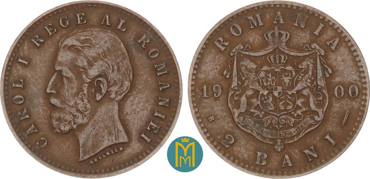 Rumänien 2 Bani 1900 B Karl I. 1866-1914. sehr schön, kl. Kratzer | MA ...