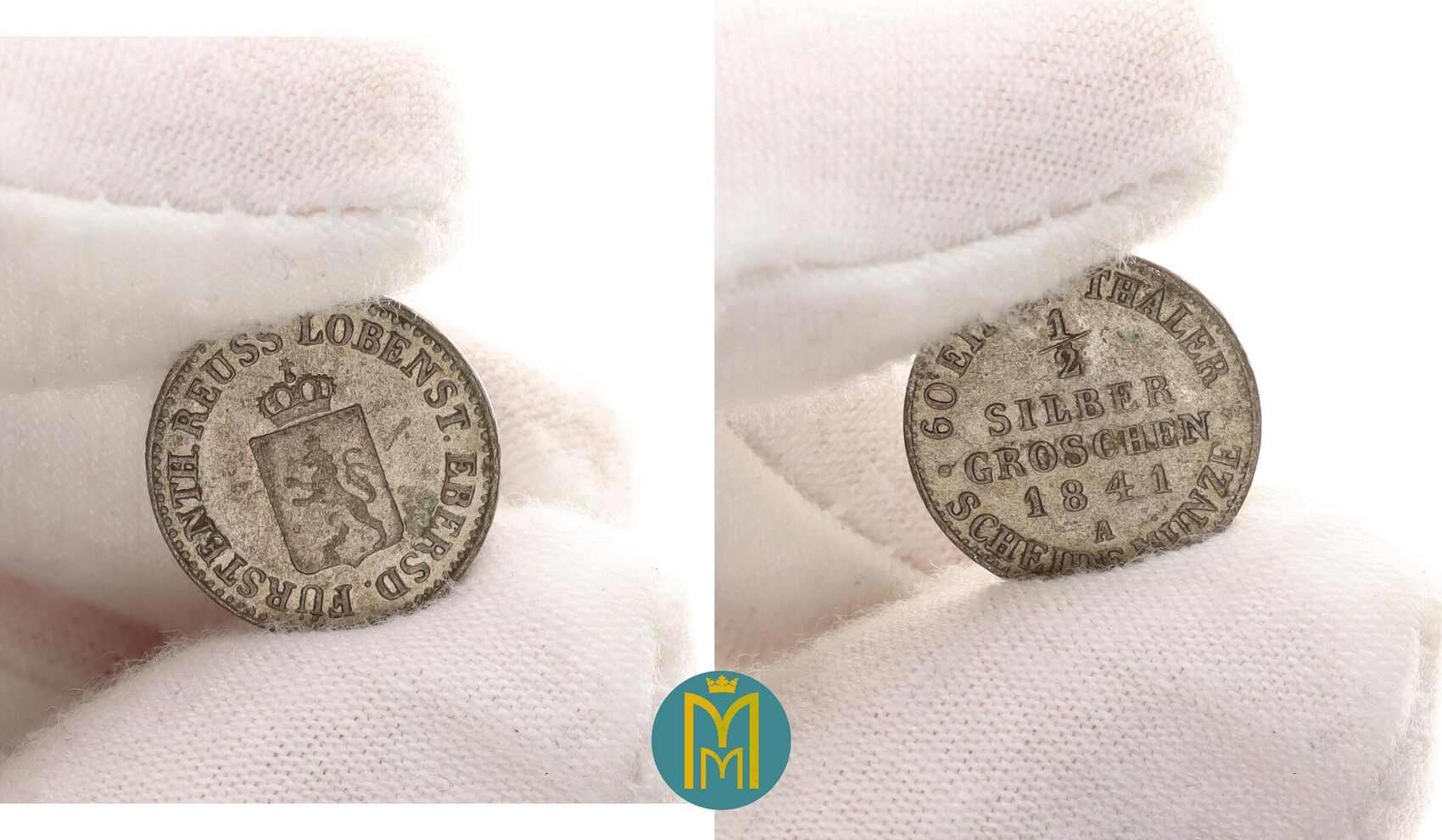 Reuss-Jüngere Lienie zu Lobenstein Ebersdorf. 1/2 Silbergroschen 1841 A ...