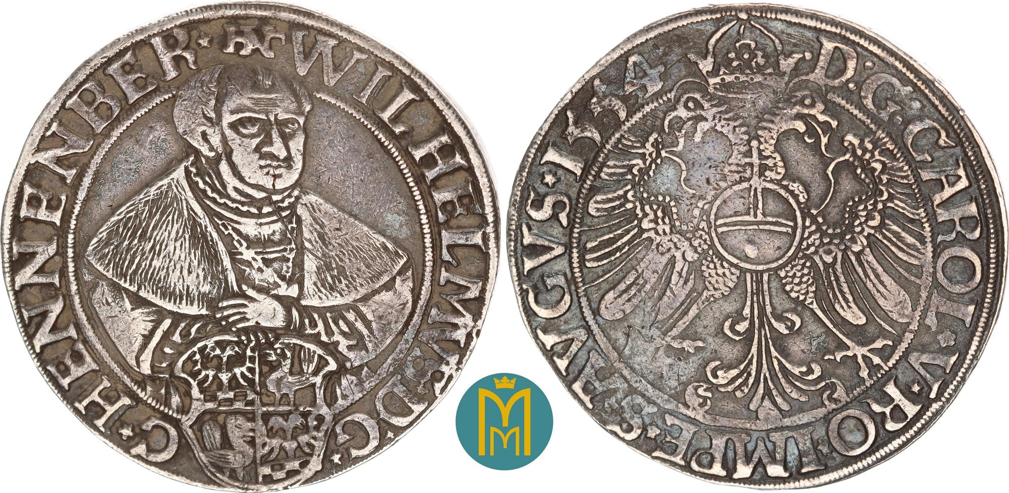 Grafschaft Henneberg 1 Taler 1554 Wilhelm VI. 1492-1559. Schleusingen ...