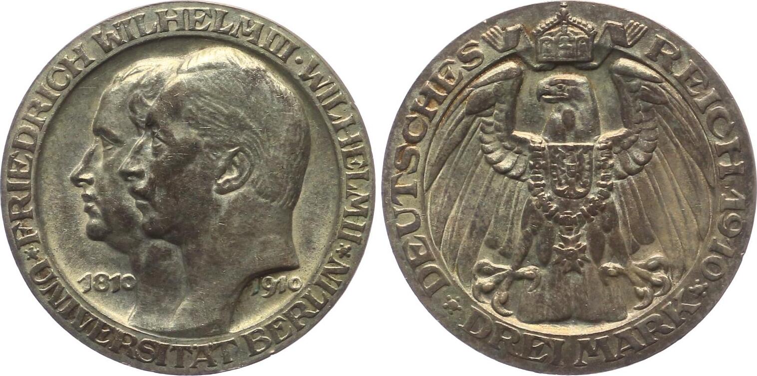 Deutsches Kaiserreich, Preußen 3 Mark 1910 A Wilhelm II. (1888-1918 ...