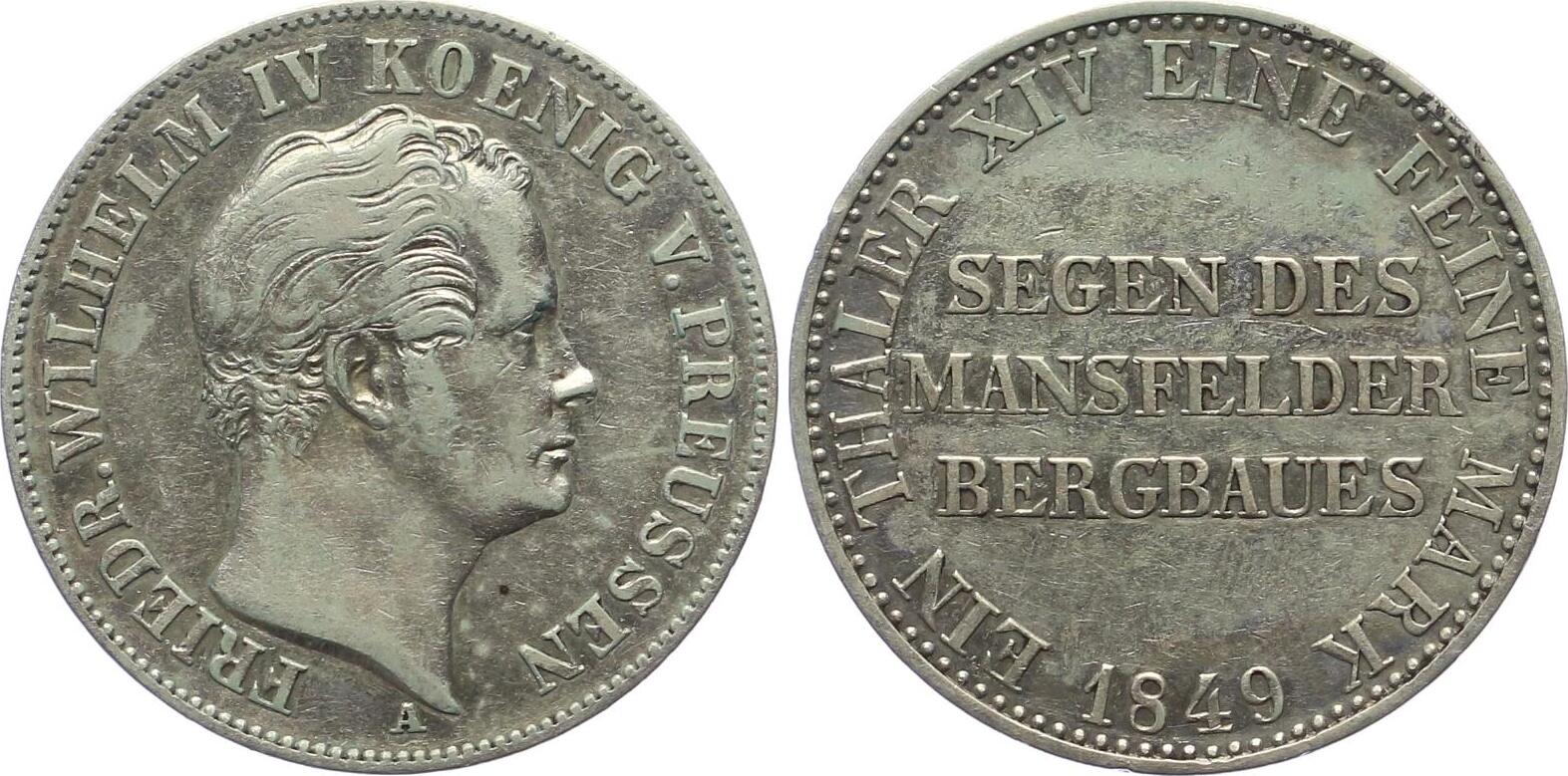 Brandenburg-Preußen, Königreich Ausbeutetaler 1849 Friedrich Wilhelm IV ...