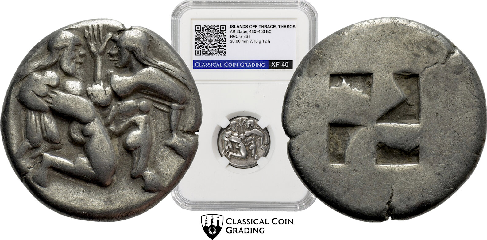 ★CCG-XF40★ Greek Islands off Thrace, Thasos AR Stater. Circa 480-463 BC ...