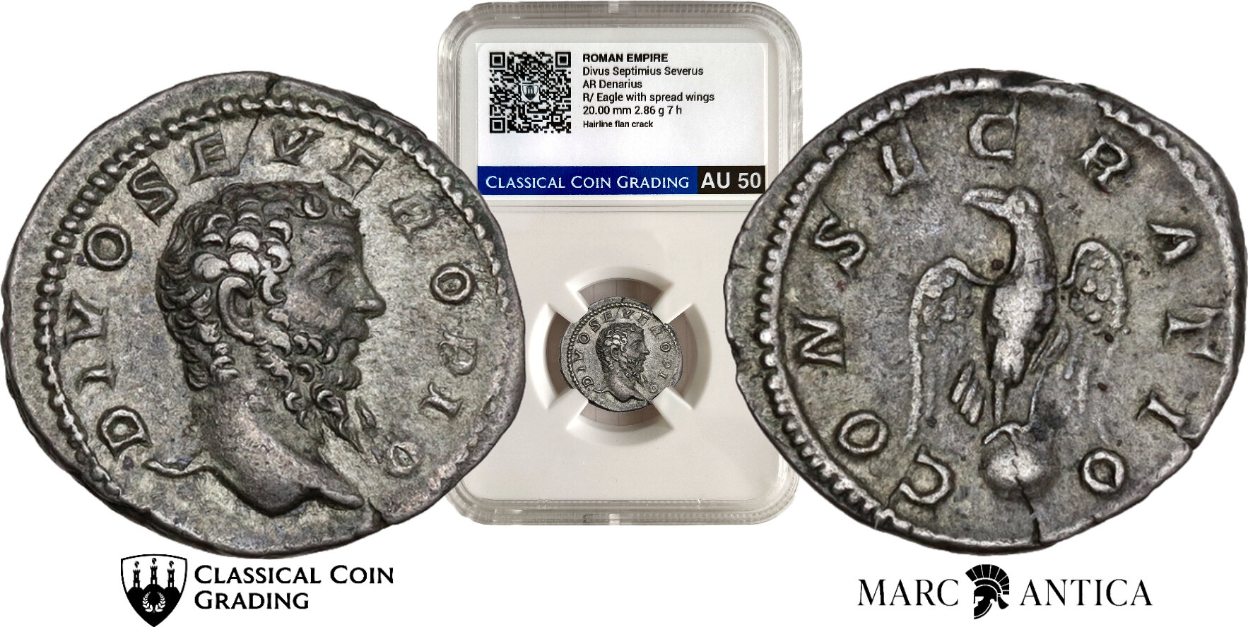 CCG Certified! Divus Septimius Severus, died 211. Denarius, struck ...