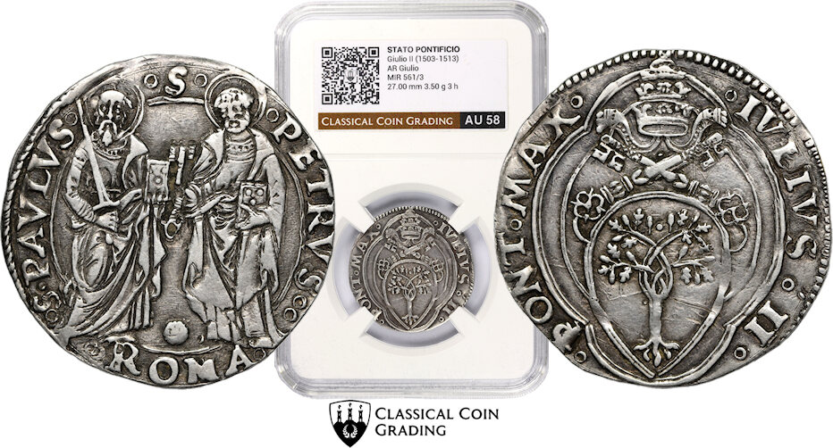 CCG AU58: Stato Pontificio Giulio II (Giuliano II della Rovere), 1503 ...