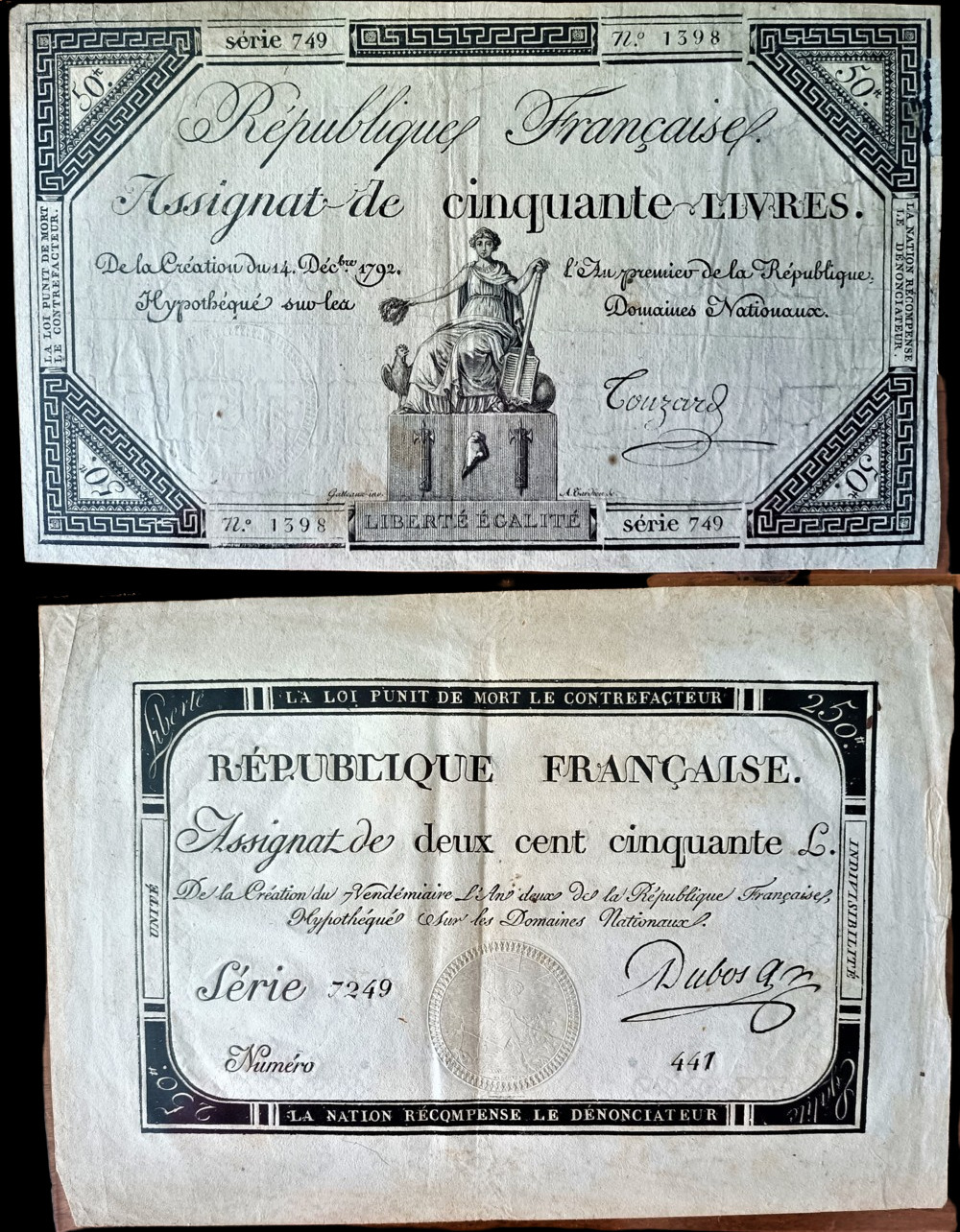 World Paper Money, France, lot of 7 banknotes. | MA-Shops