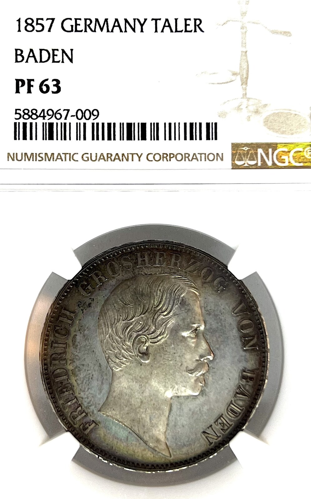 GERMANY TALER 1857 Friedrich (1856-1907). NGC PF 63 | MA-Shops
