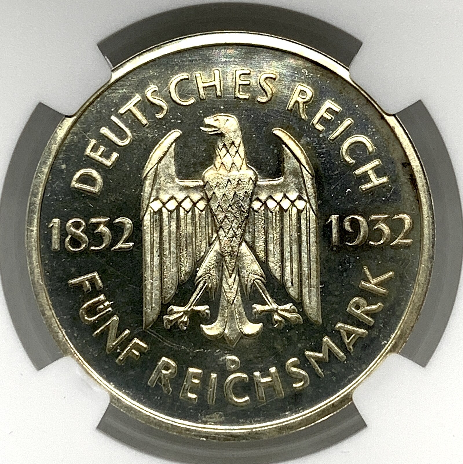 GERMANY 5 Mark 1932D German Republic (1919-1933). NGC PF 63 CAMEO | MA ...