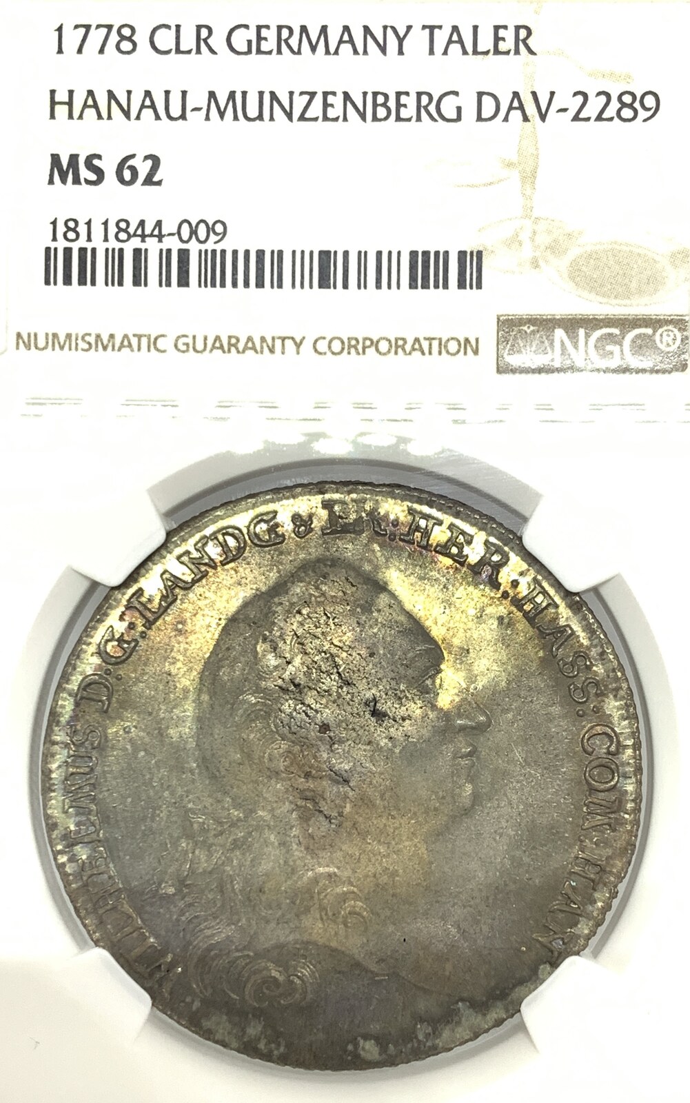 GERMANY TALER 1778 CLR William (1760-1785). NGC MS 62 | MA-Shops