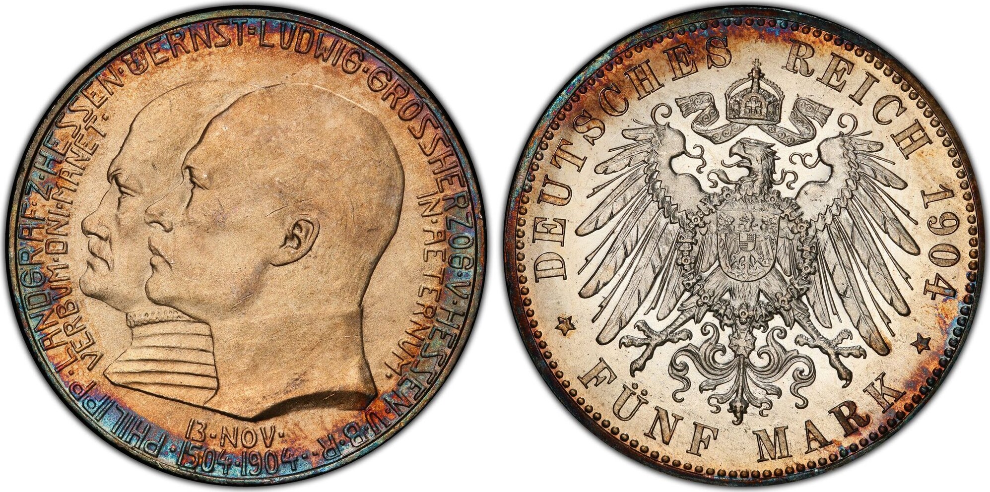 Hess-Darm 5 Mark 1904 Ernst Ludwig (1892-1918). PR64 | MA-Shops