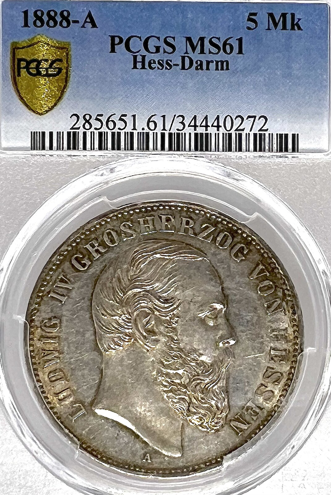 Hess-Darm 5 Mark 1888 Ludwig IV (1877-1892). MS61 | MA-Shops