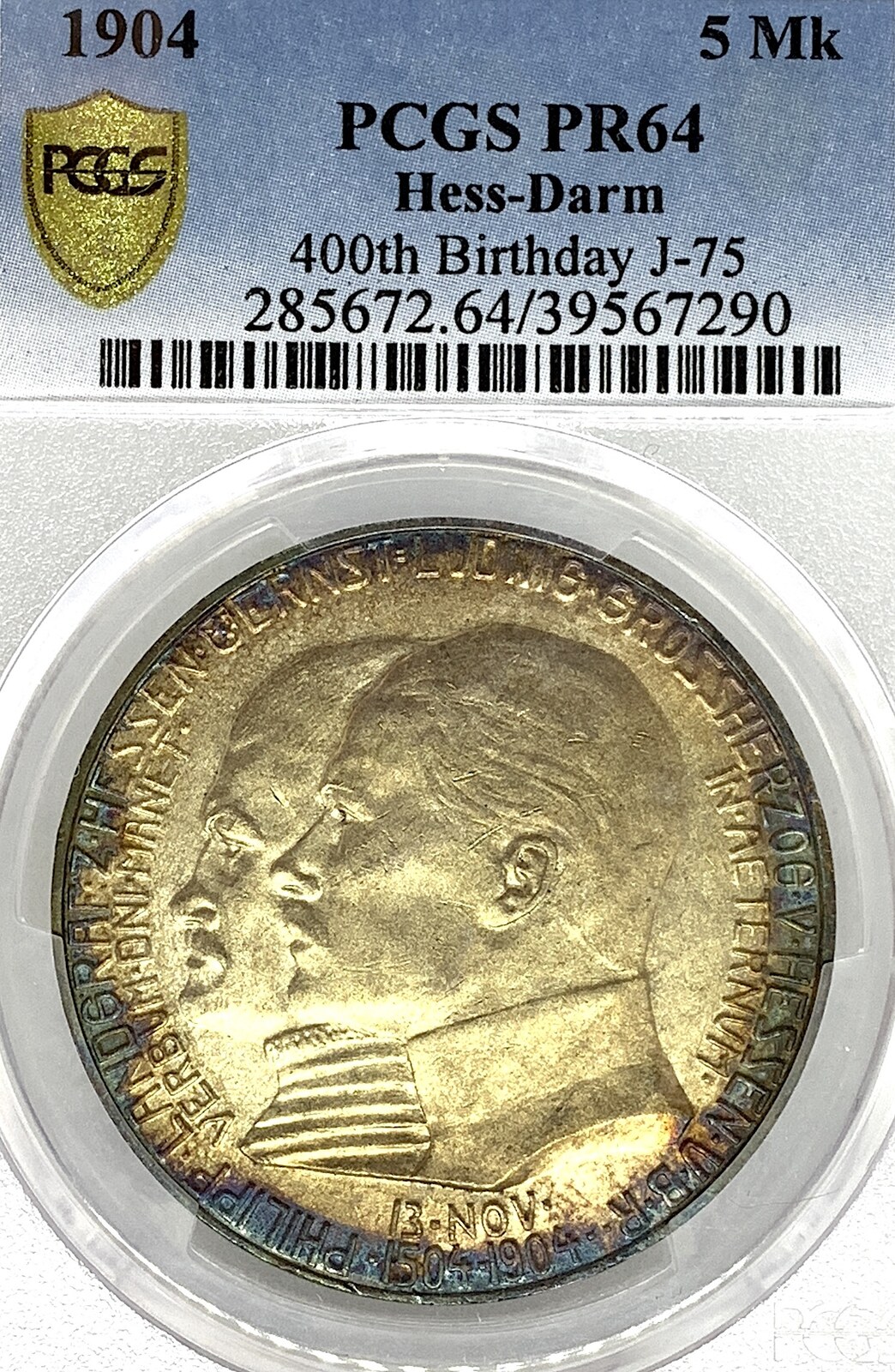 Hess-Darm 5 Mark 1904 Ernst Ludwig (1892-1918). PR64 | MA-Shops