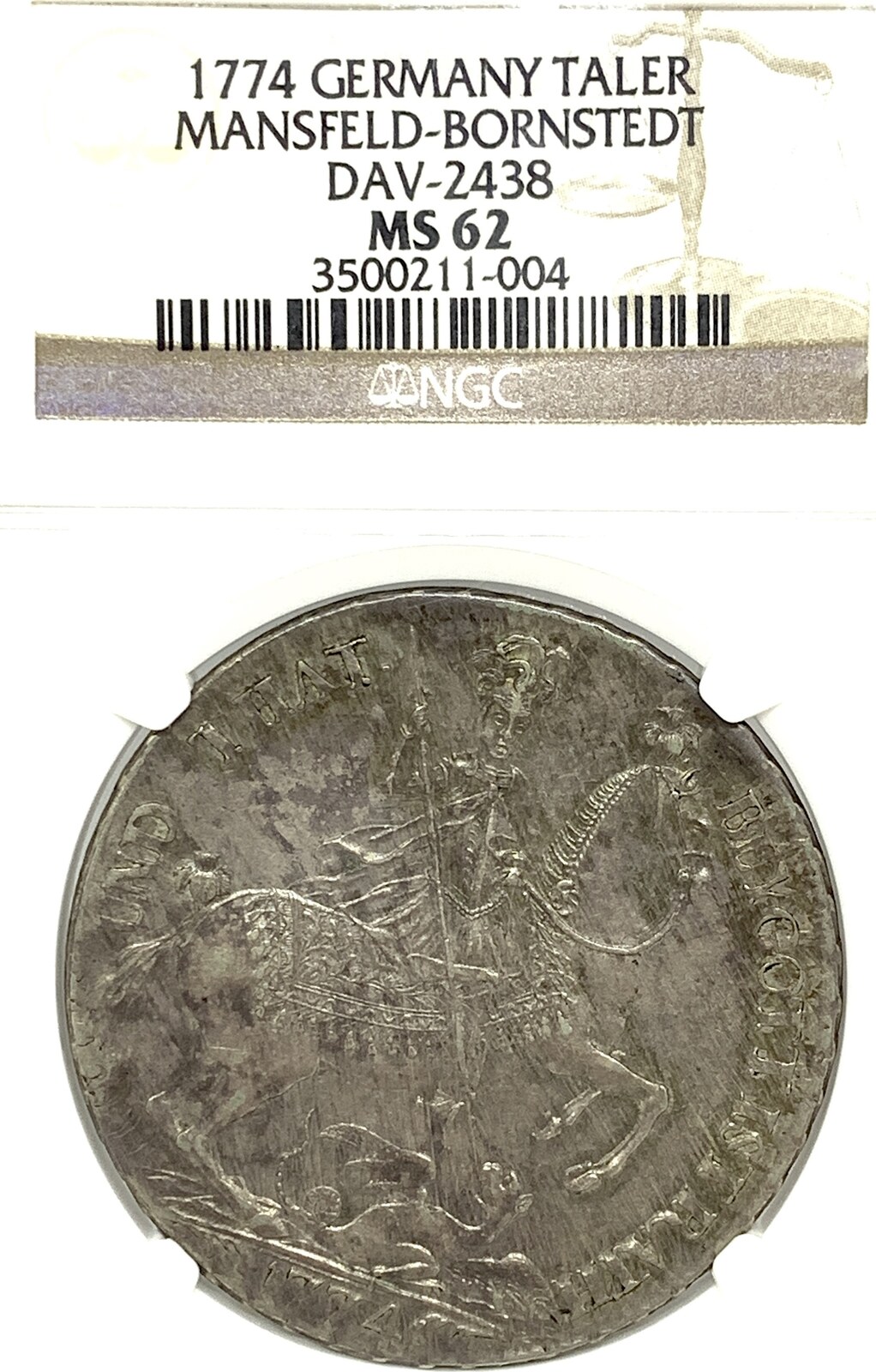 GERMANY TALER 1774 Henry, Prince of Fondi (1717-1780). NGC MS 62 | MA-Shops