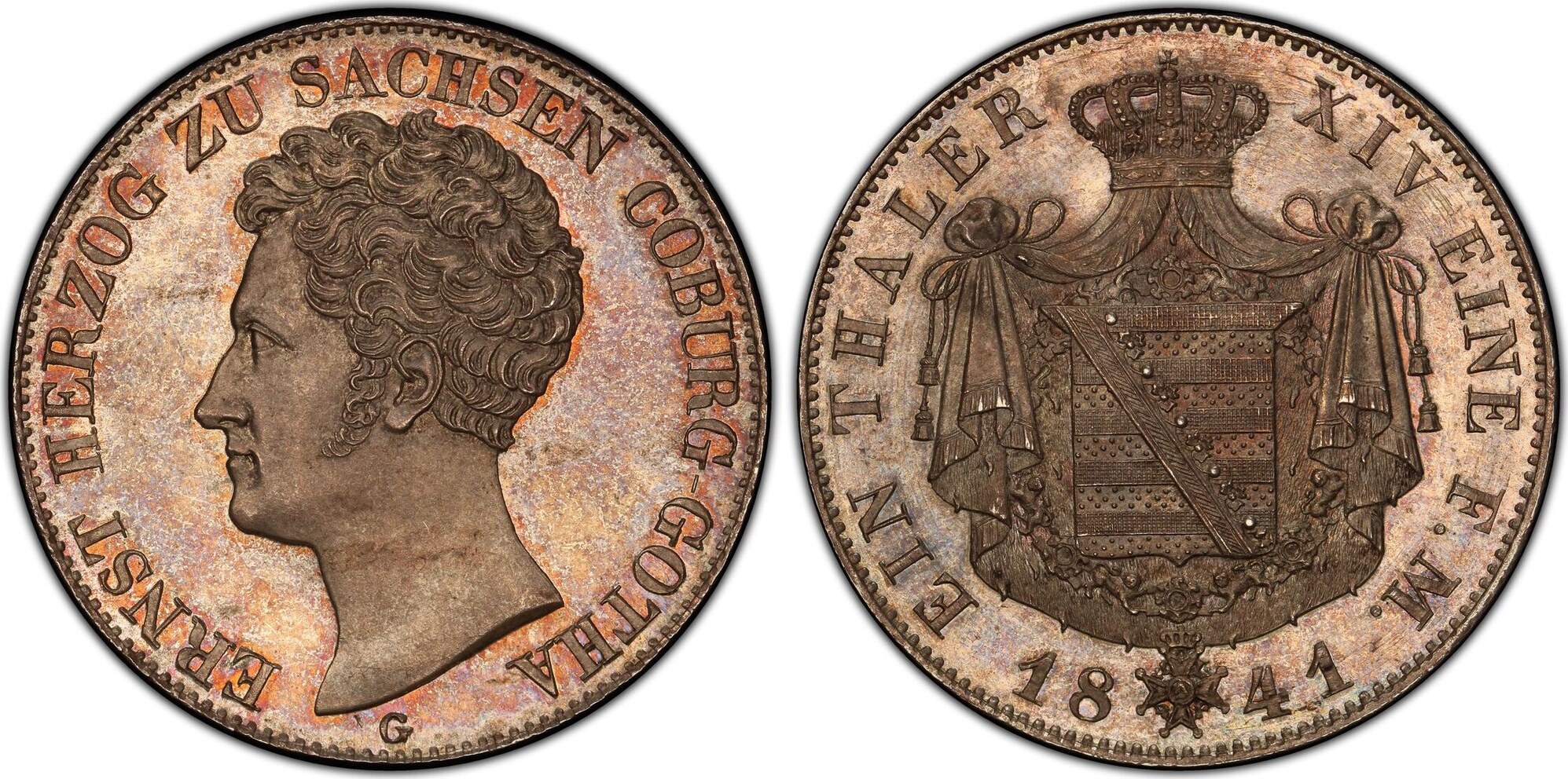 Saxe-Coburg-Gotha Thaler 1841 Ernst I (1826-1844). MS65 | MA-Shops