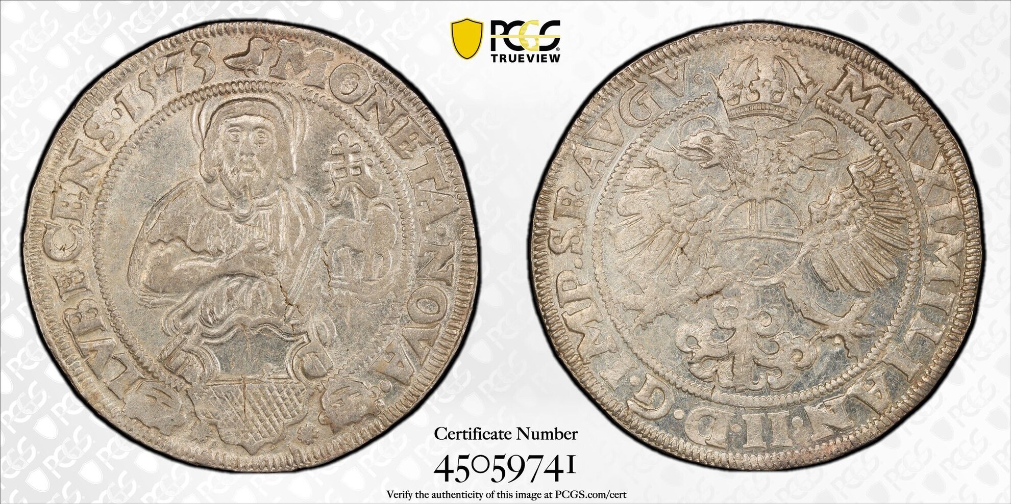 Lubeck Thaler 1573 Free City. MS61 | MA-Shops