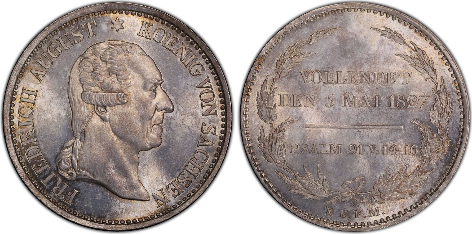 Saxony Thaler 1827 Friedrich August (1763-1827). MS65 | MA-Shops