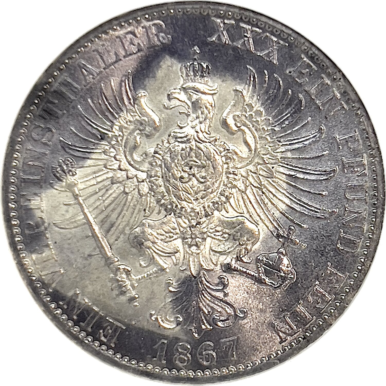 GERMANY TALER 1867A Wilhelm I (1861-1888). NGC MS 63 | MA-Shops